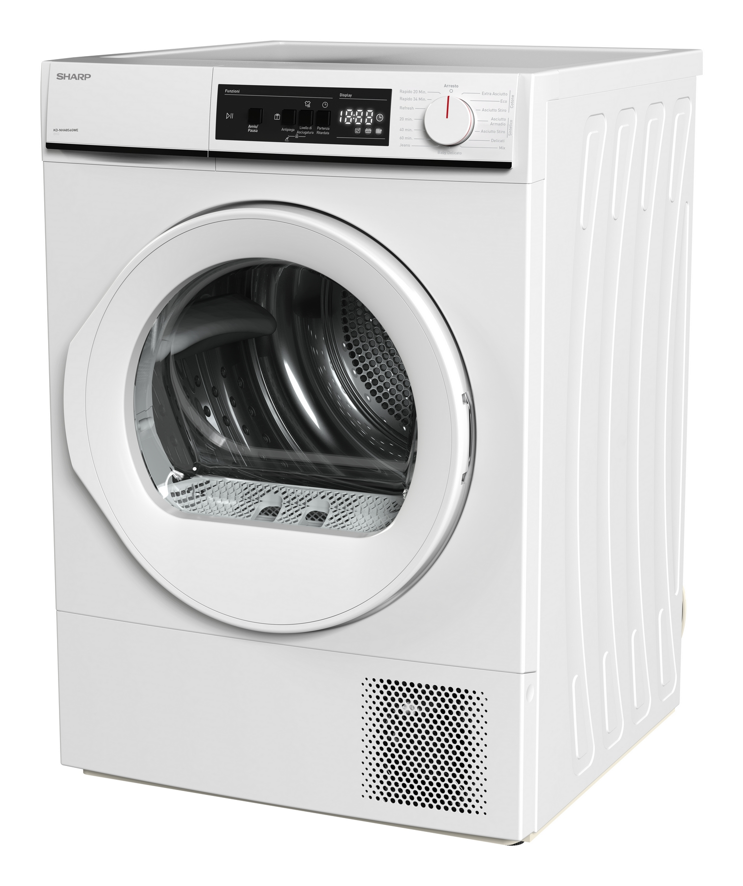 ASCIUGATRICE SHARP KD-NHA8S6GWE A pompa di calore, 8 kg, profondità 525 ...