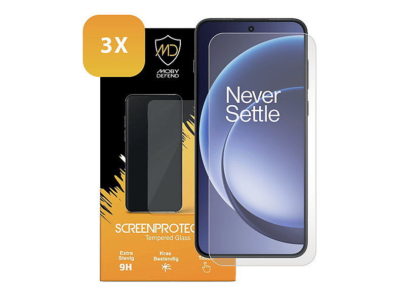 MOBYDEFEND 3-Pack Case-Friendly Screensavers Gehard Glas Geschikt voor ...