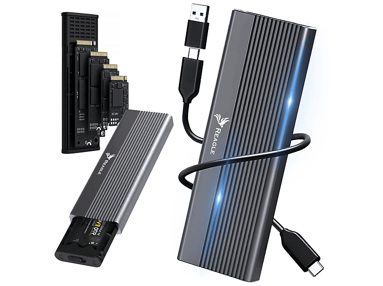 Obudowa na dysk SSD NVME PCIe M.2 REAGLE USB-C 3.2 GEN2 Adapter Kieszeń ...