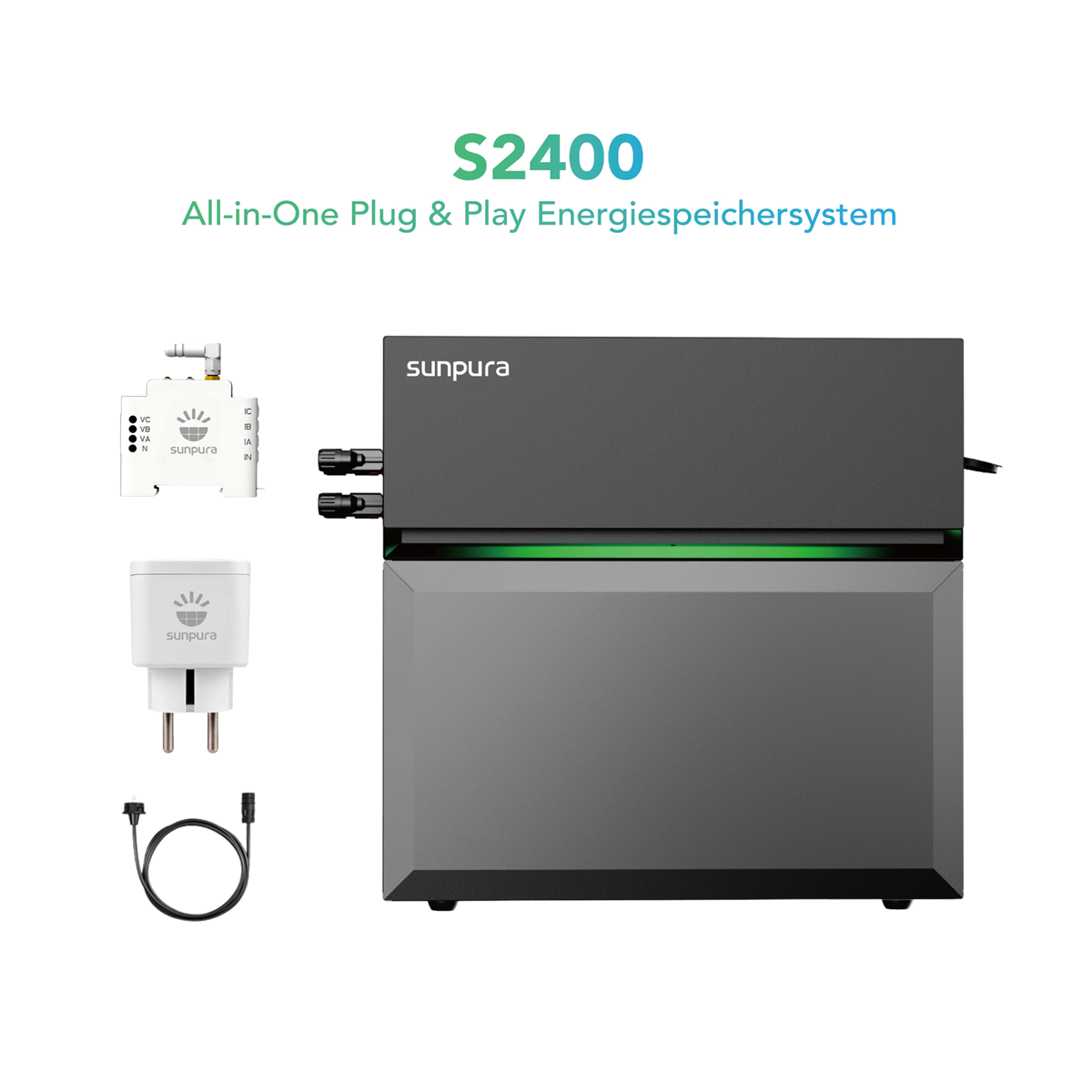 SUNPURA Speicher S2400 2,4kWh,Smart Plug ,Smart Meter Solarspeicher ...