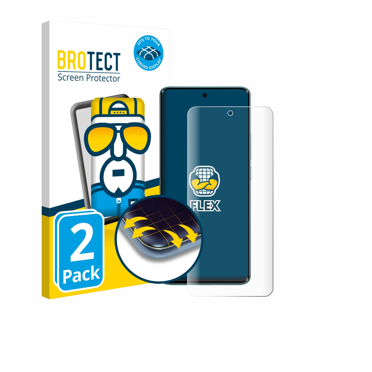 BROTECT 2x Flex Fullscreen 3D Curved Schutzfolie (für Xiaomi Poco M8 ...