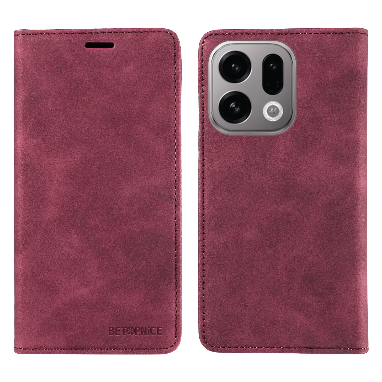 COVER-DISCOUNT Vintage Flip Case, Bookcover, OPPO, Find X9, Rot ...