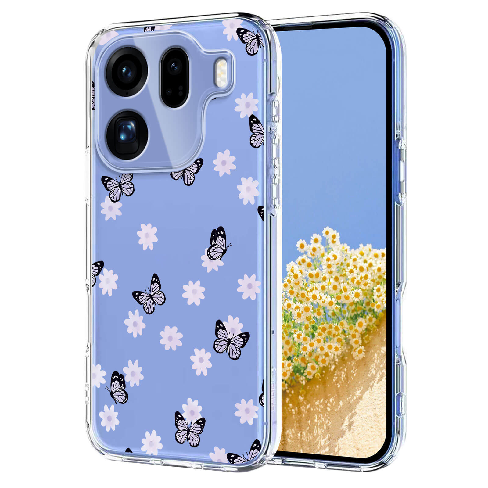 COVER-DISCOUNT Silikon Gummi Hülle Blumen, Backcover, OnePlus, OPPO ...