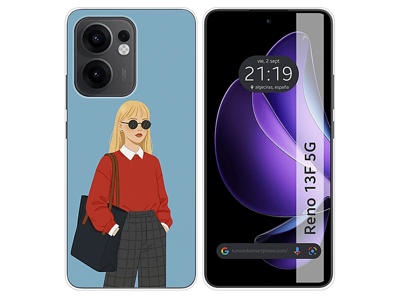 Funda móvil | TUMUNDOSMARTPHONE Reno 13F 4G / 13 F 5G, Compatible con ...