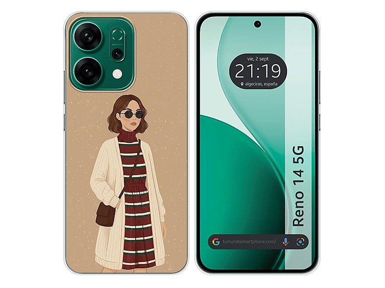 Funda móvil | TUMUNDOSMARTPHONE Reno 14 5G, Compatible con Oppo Reno 14 ...