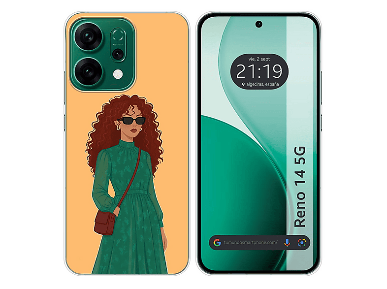 Funda móvil | TUMUNDOSMARTPHONE Reno 14 5G, Compatible con Oppo Reno 14 ...