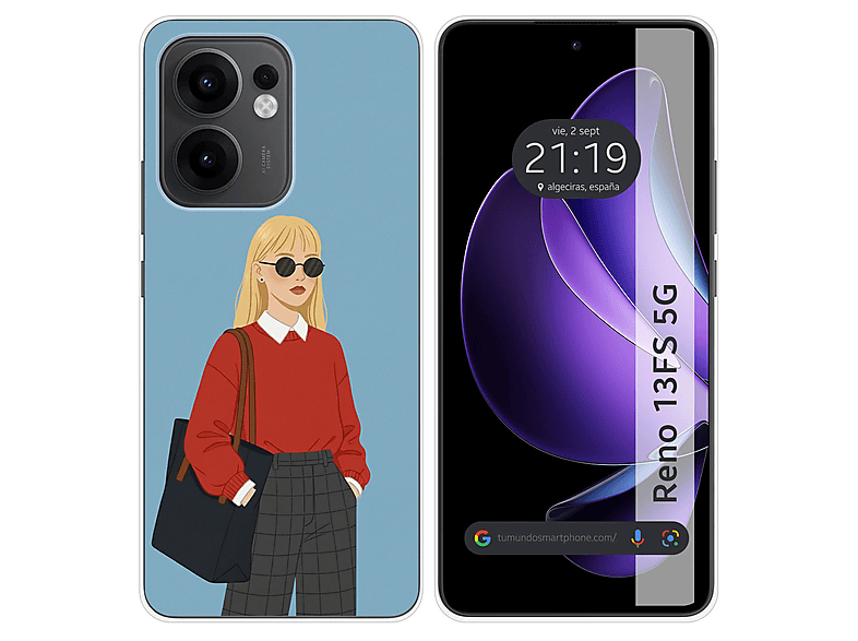 Funda móvil | TUMUNDOSMARTPHONE Reno 13FS 4G / 13 FS 5G, Compatible con ...