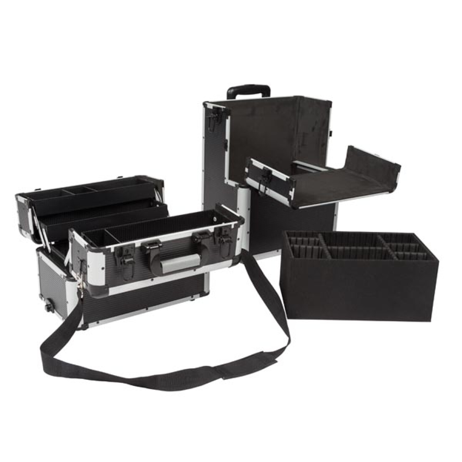 PEREL Trolley-Koffer Alu 370x225x670mm schwarz Hand Tool Sets ...