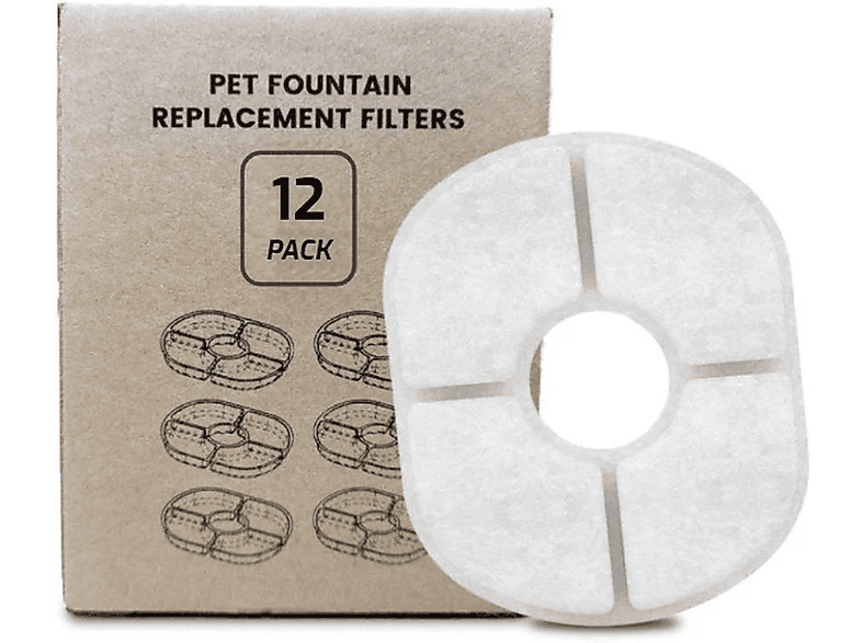 VIERVOETER Ronde Drinkfontein Filters 12 stuks – Waterfontein ...