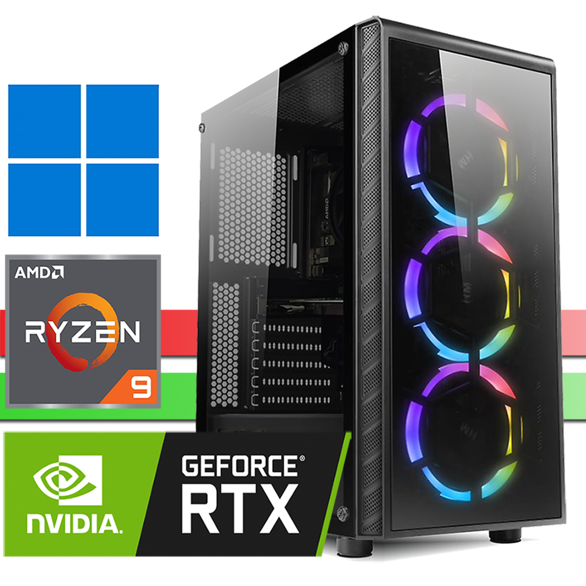 X-HARDWARE R9-3900 │ RTX 5060 │ Win 11, PC mit AMD Ryzen™ 9 3900 ...