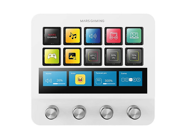 Controlador streaming | MARS GAMING MSDPROW, Wired, Blanco | MediaMarkt