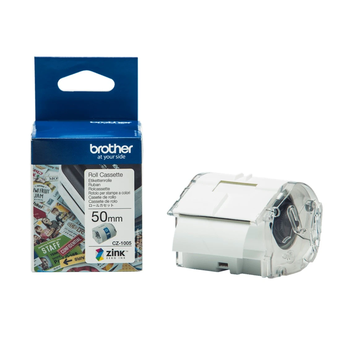 BROTHER CZ 1005 CONT. FULL COLOUR PAPER TAPE 50MM Etiketten Weiß ...