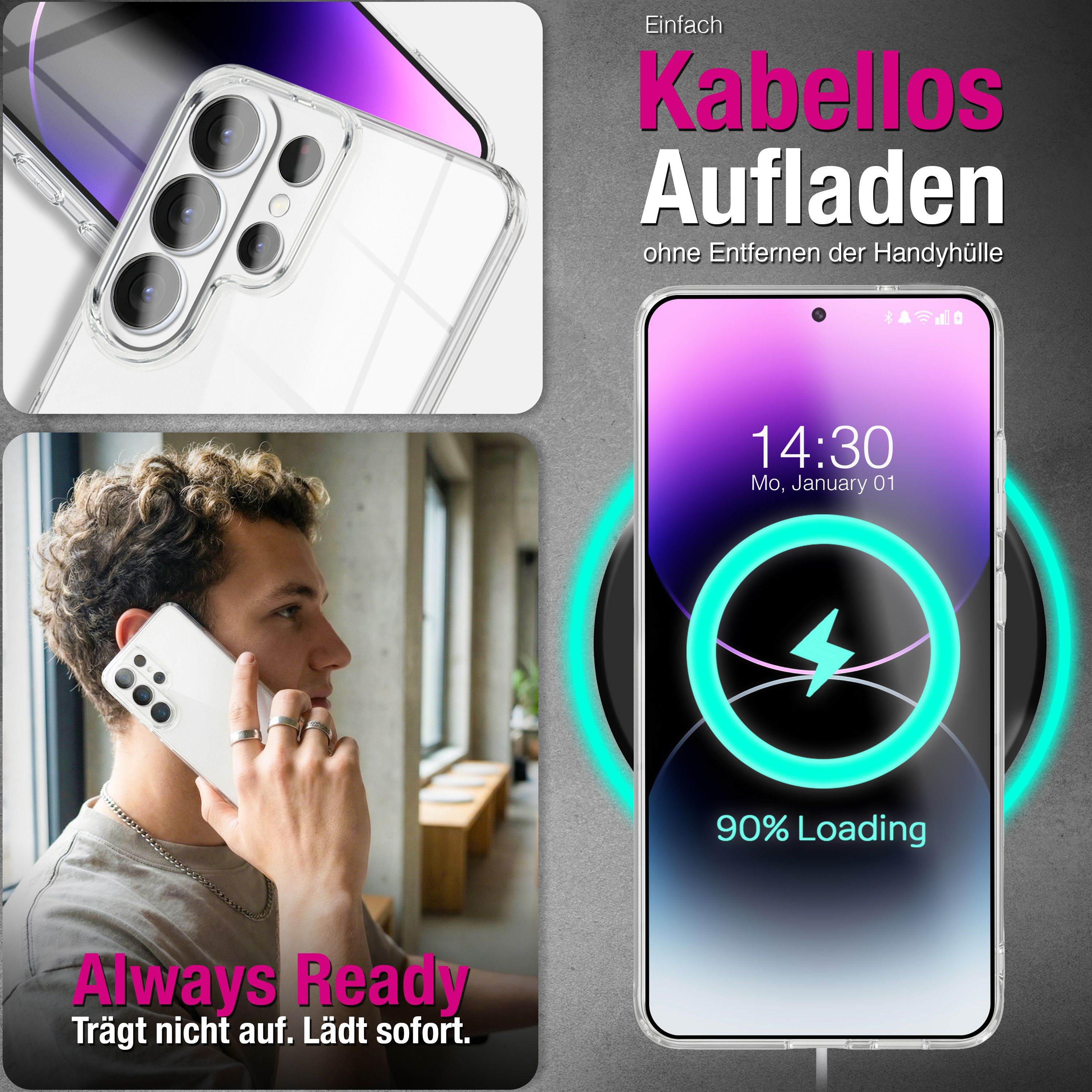 NALIA Full Body Case, Klare 360° Hülle Vorne & Hinten, Full Cover ...