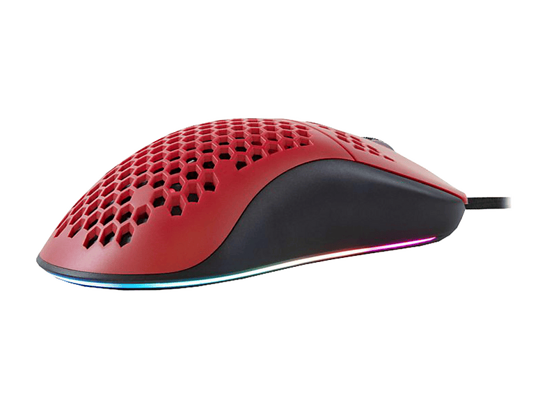 AROZZI FAVO ULTRA LIGHT RED/BLACK Gaming Maus, Schwarz/Rot | MediaMarkt