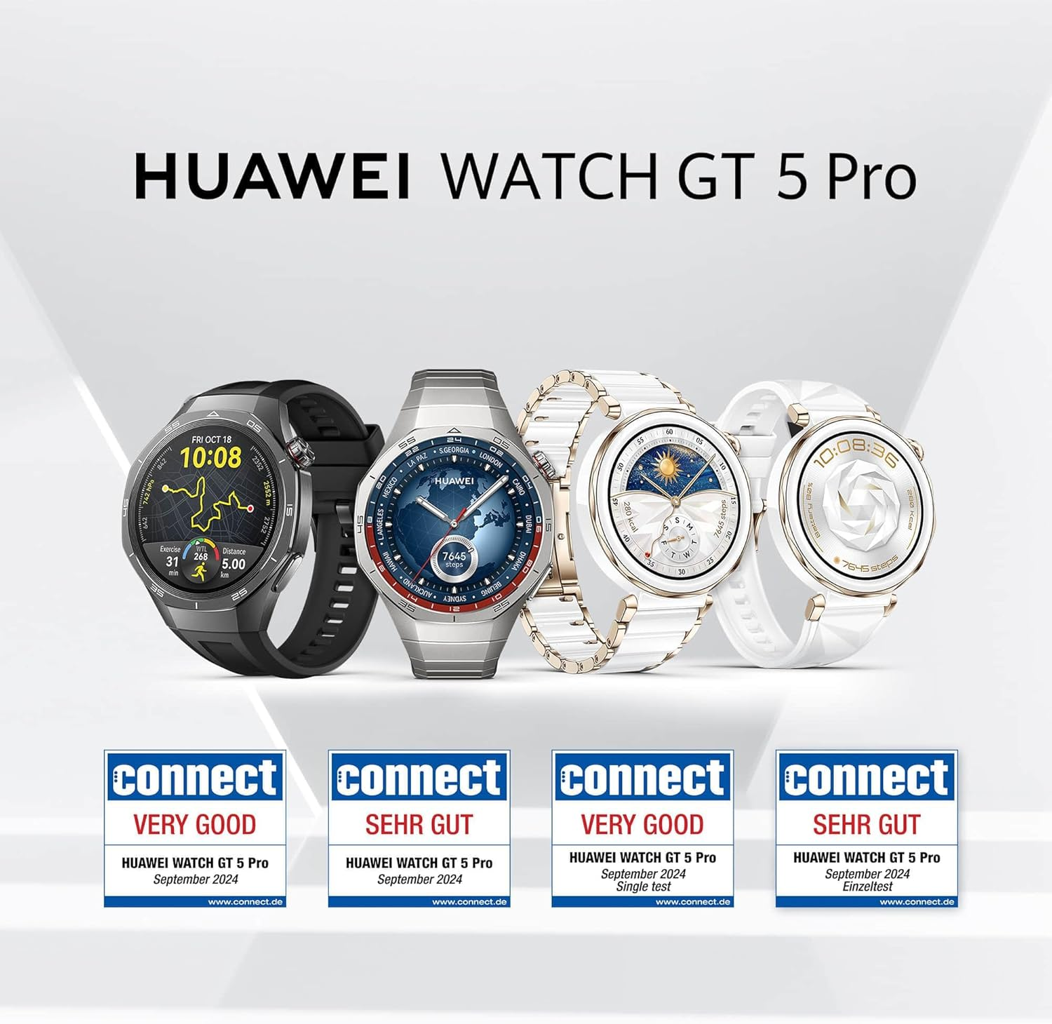 HUAWEI Watch GT 5 Pro 46 mm Smartwatch GPS EKG Uhr Titan, schwarz ...