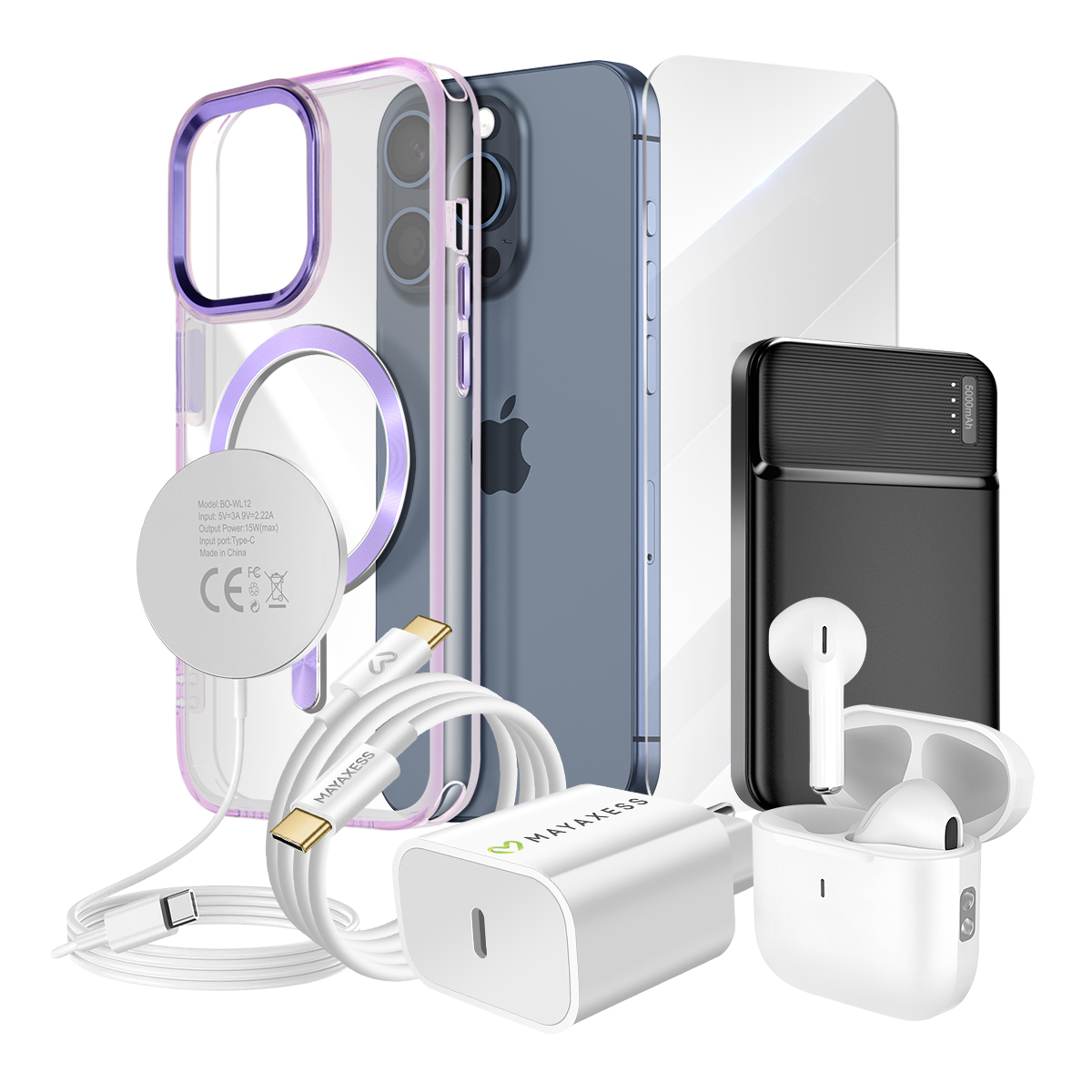 AVIZAR DIAMPP15P, Full Cover, Apple, iPhone 15 Pro, Violett | SATURN