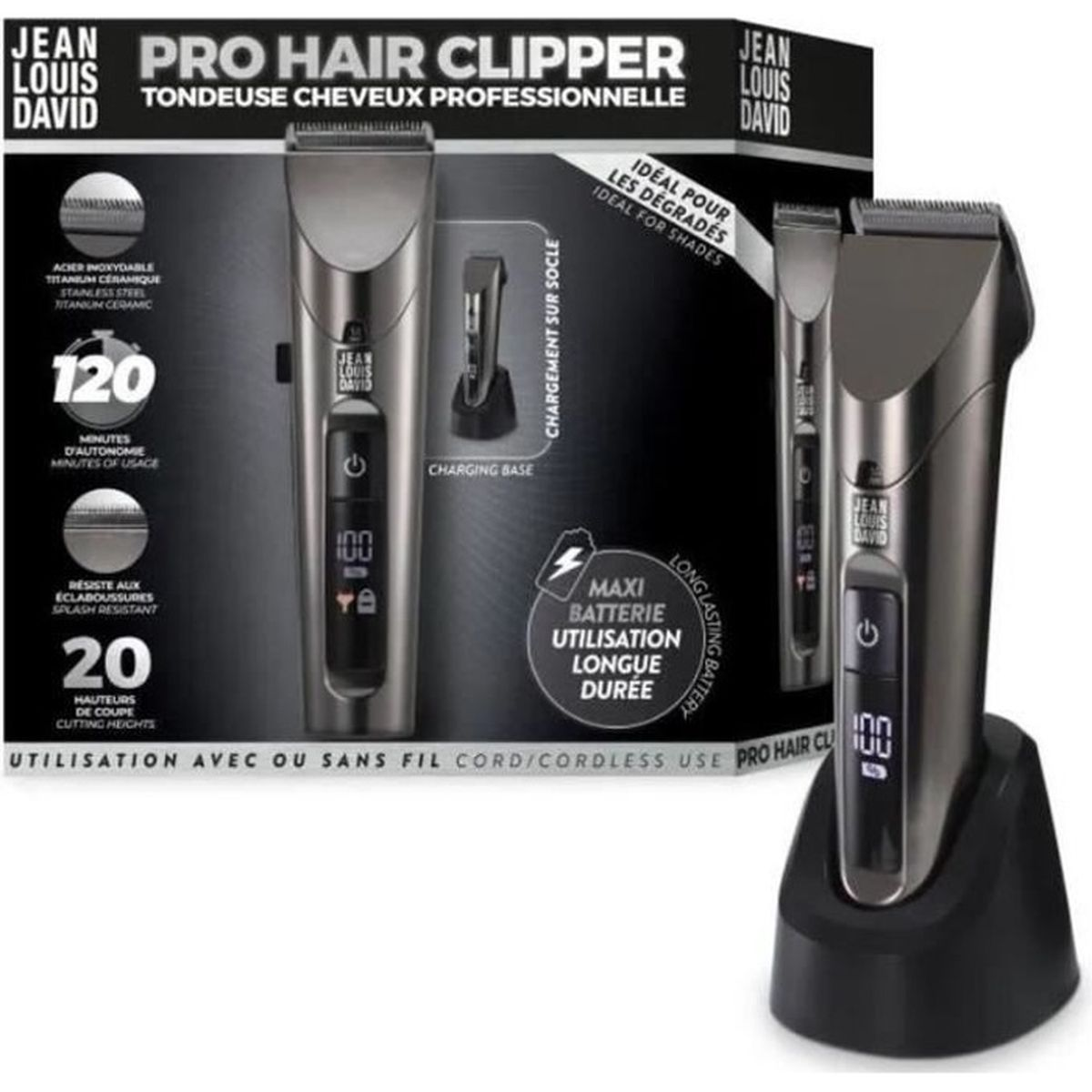 TAGLIACAPELLI JLD JEAN LOUIS DAVID Pro Hair Clipper JLD2102 120 Minuti ...