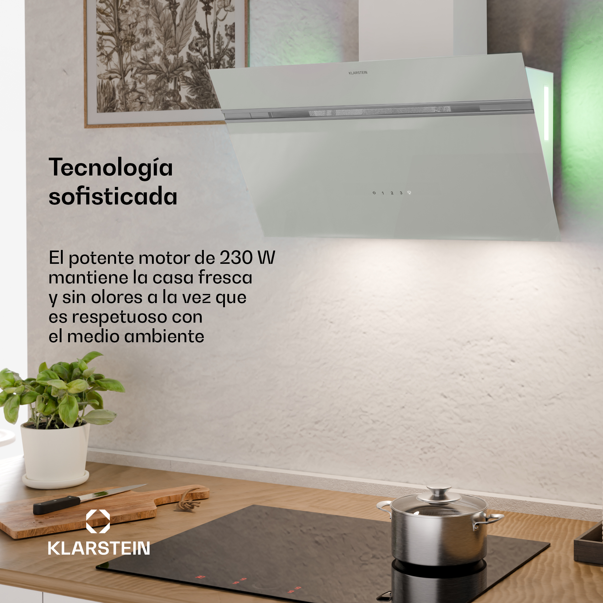KLARSTEIN Alina, Dunstabzugshaube (69,80 cm breit, 37,60 cm tief ...