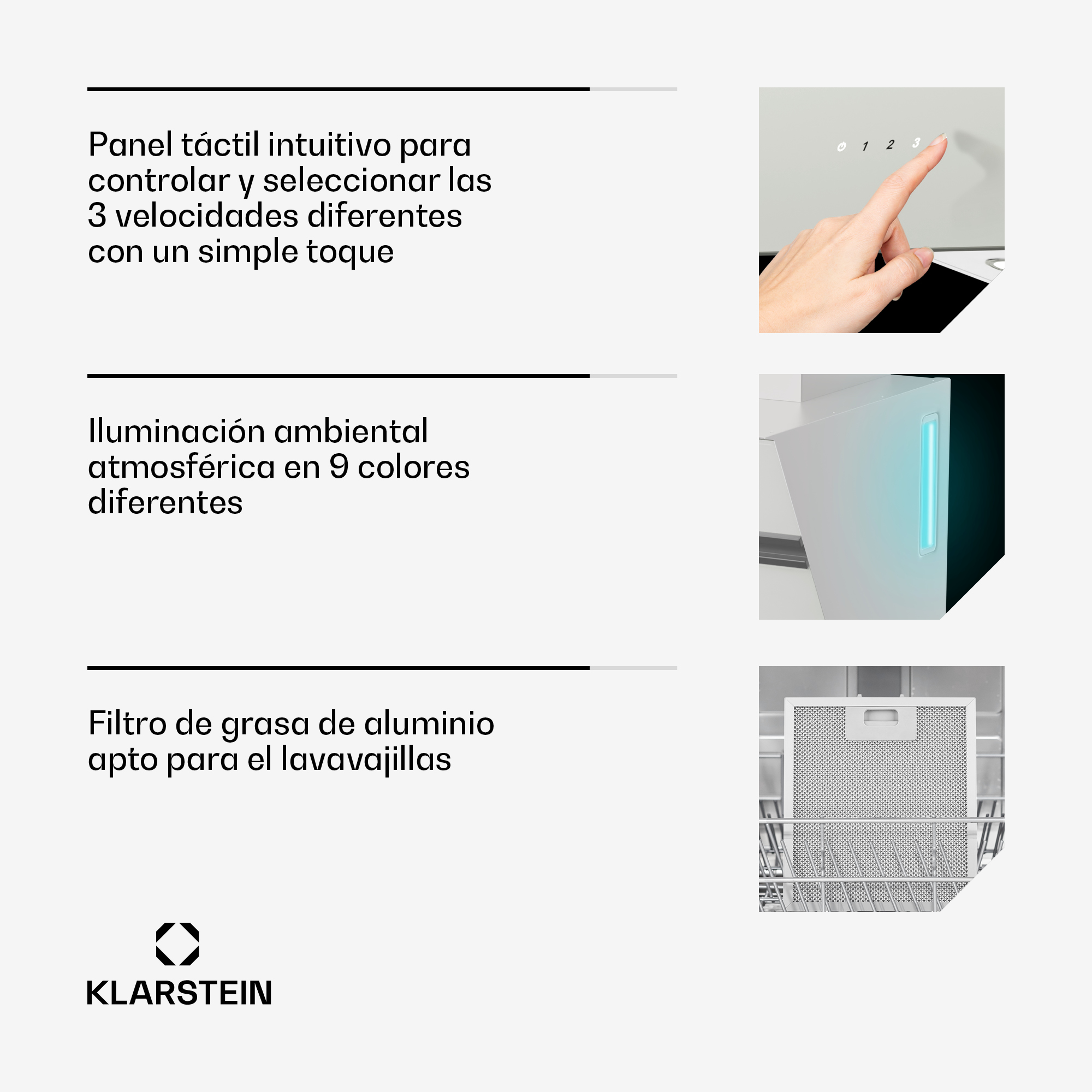 KLARSTEIN Alina, Dunstabzugshaube (79,80 cm breit, 37,60 cm tief ...