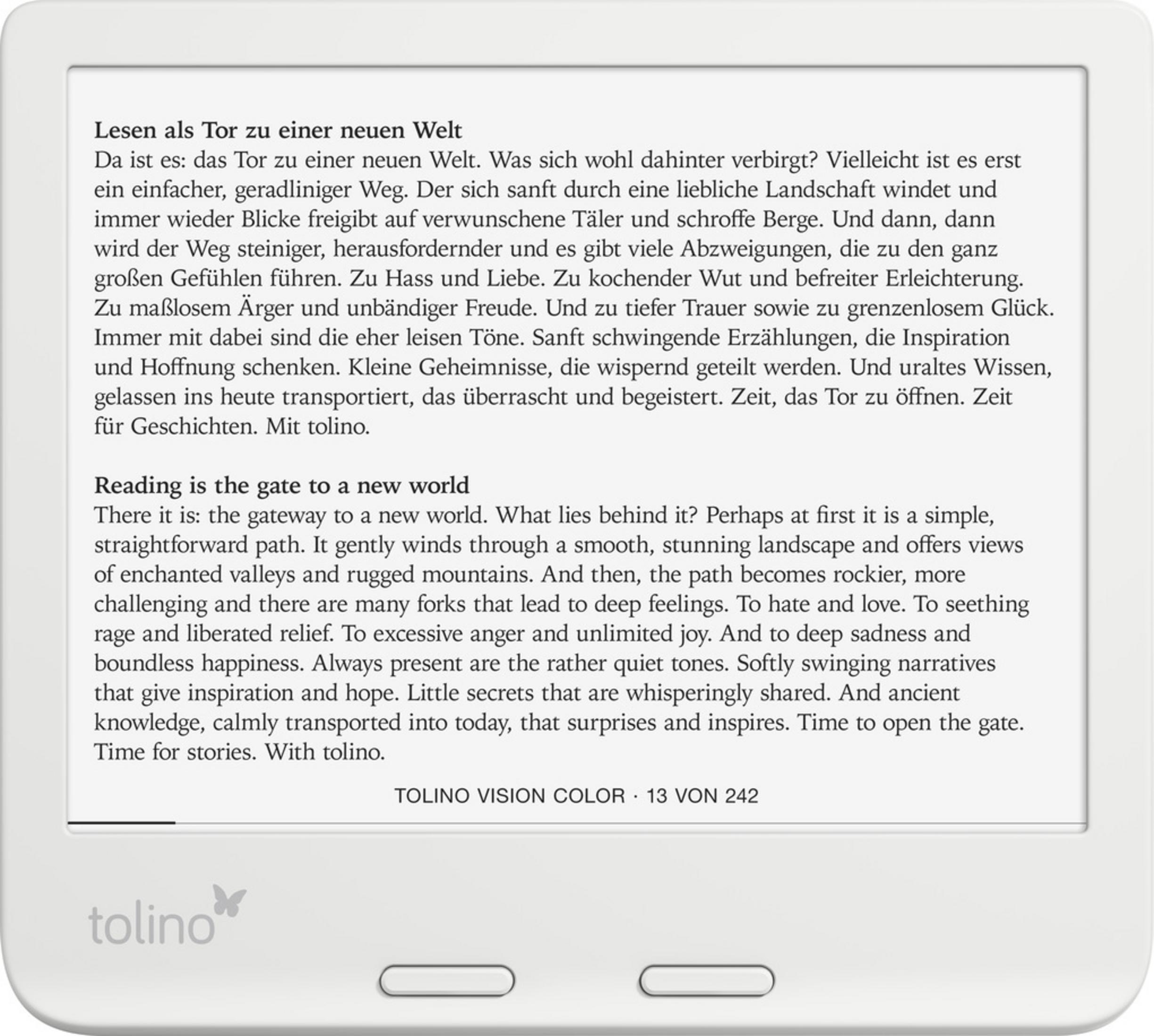 TOLINO vision color 32 GB WLAN, Bluetooth, USB-C Liseuse Blanc | MediaMarkt