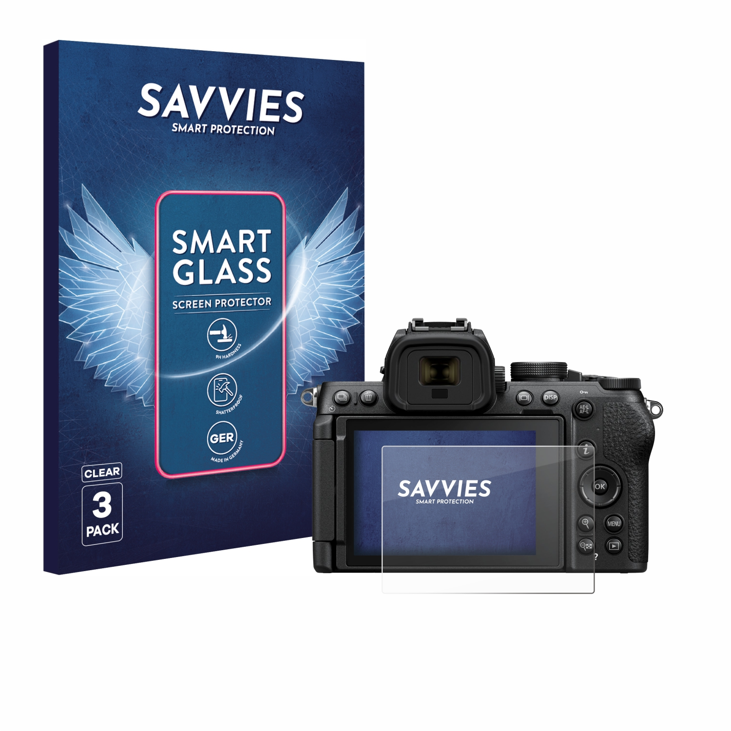 SAVVIES 3x klare Glas Panzer Schutzfolie (für Nikon Z50 II) | SATURN