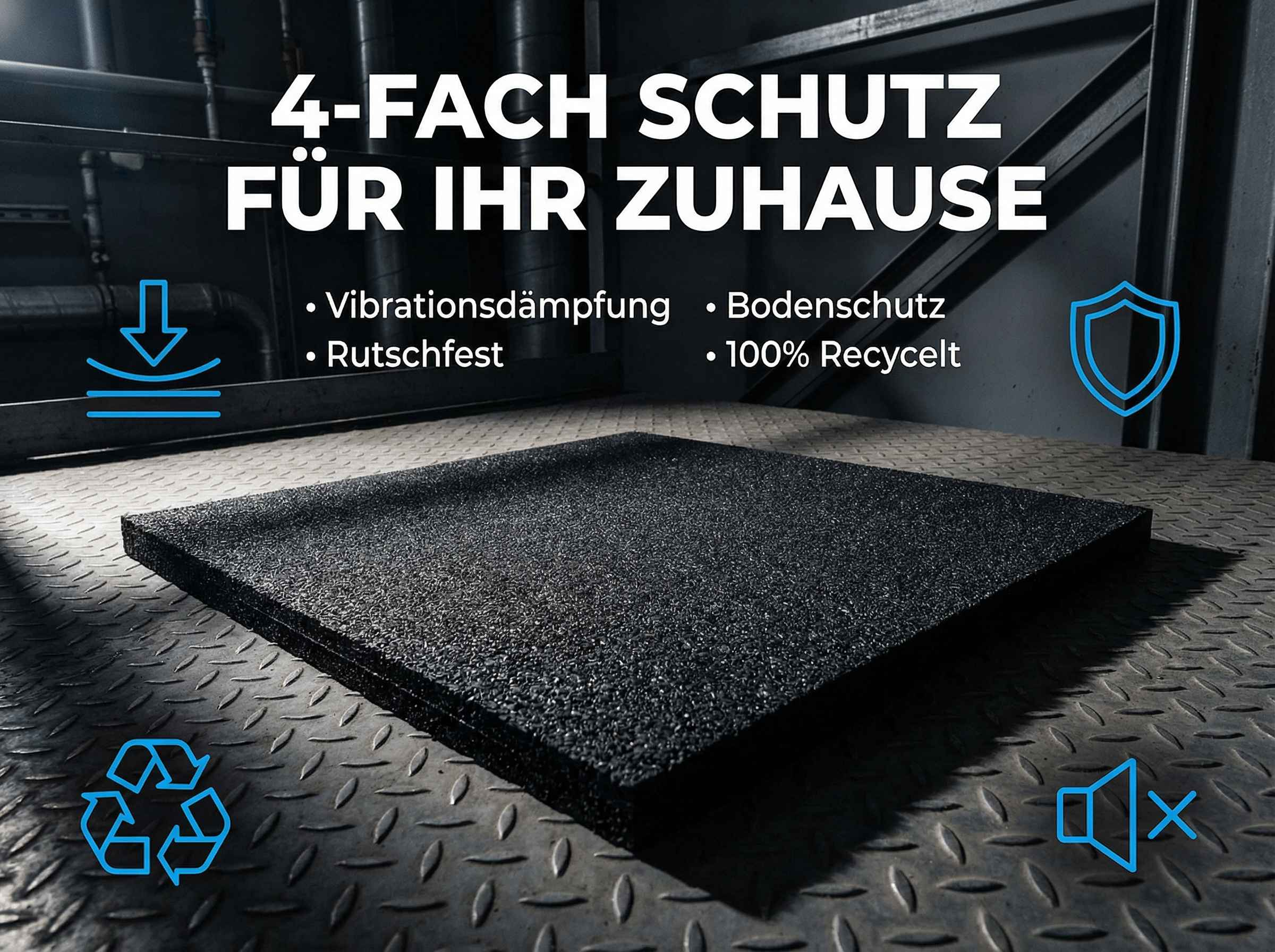 DECOME 60x60cm 6mm Antirutsch Schall Elastomer Unterlegmatte | MediaMarkt