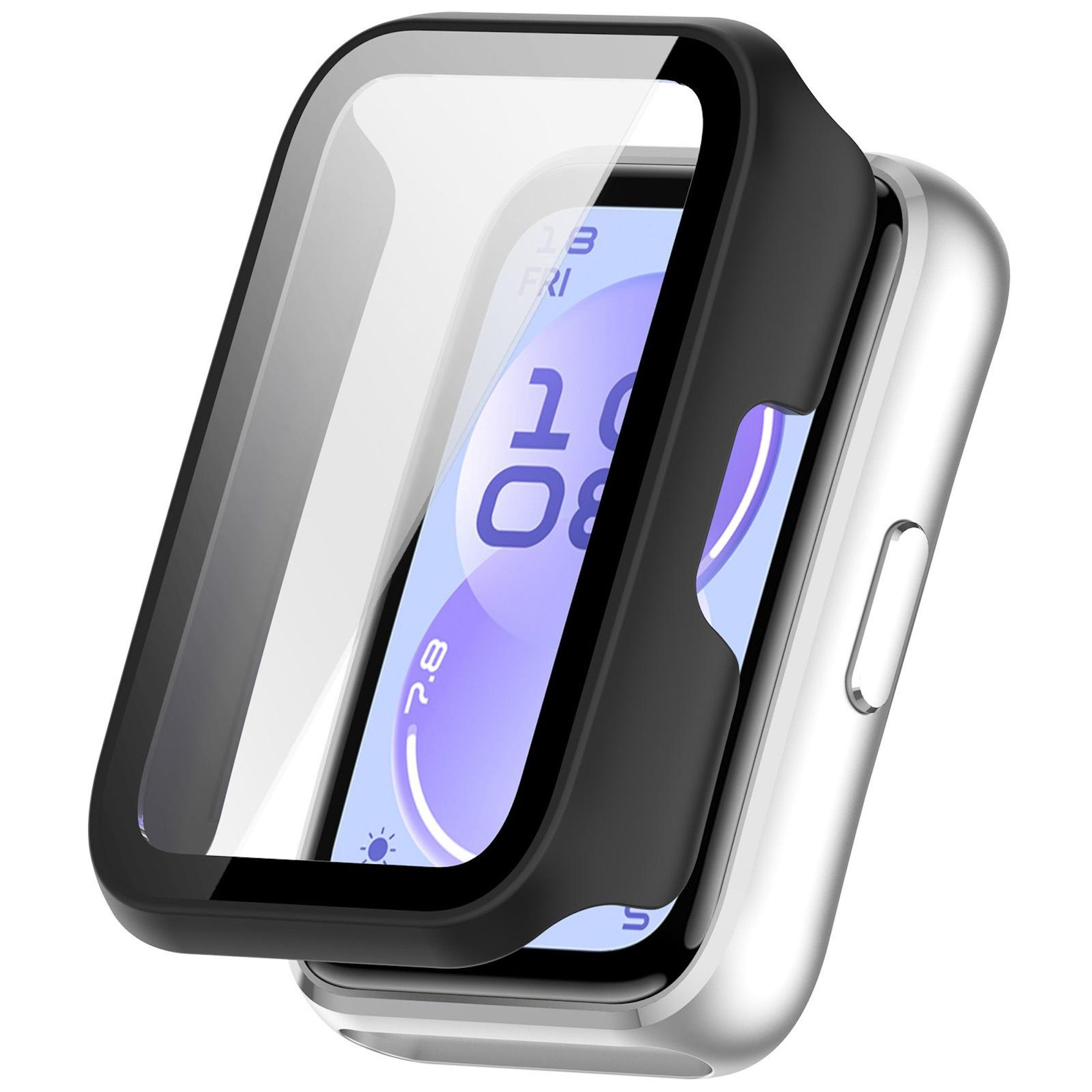 WIGENTO Kunststoff Design Hülle + H9 Hart Glas Watch Schutz Hülle (für ...