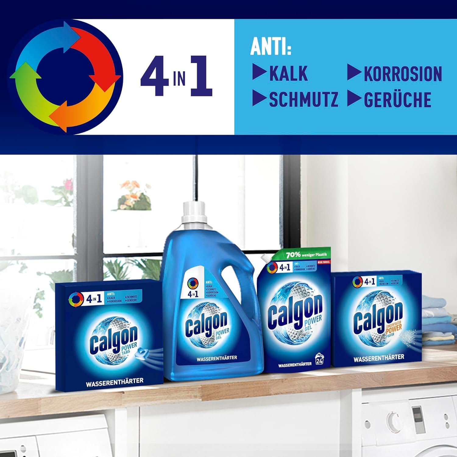 CALGON Power Tabs 77 + Hygienespüler 1,5 l Waschzubehör Blue | SATURN