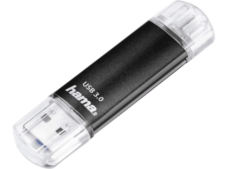 HAMA 124000 LAETA TWIN 64GB USB3 BLACK USB-Stick (Schwarz, 64 GB ...