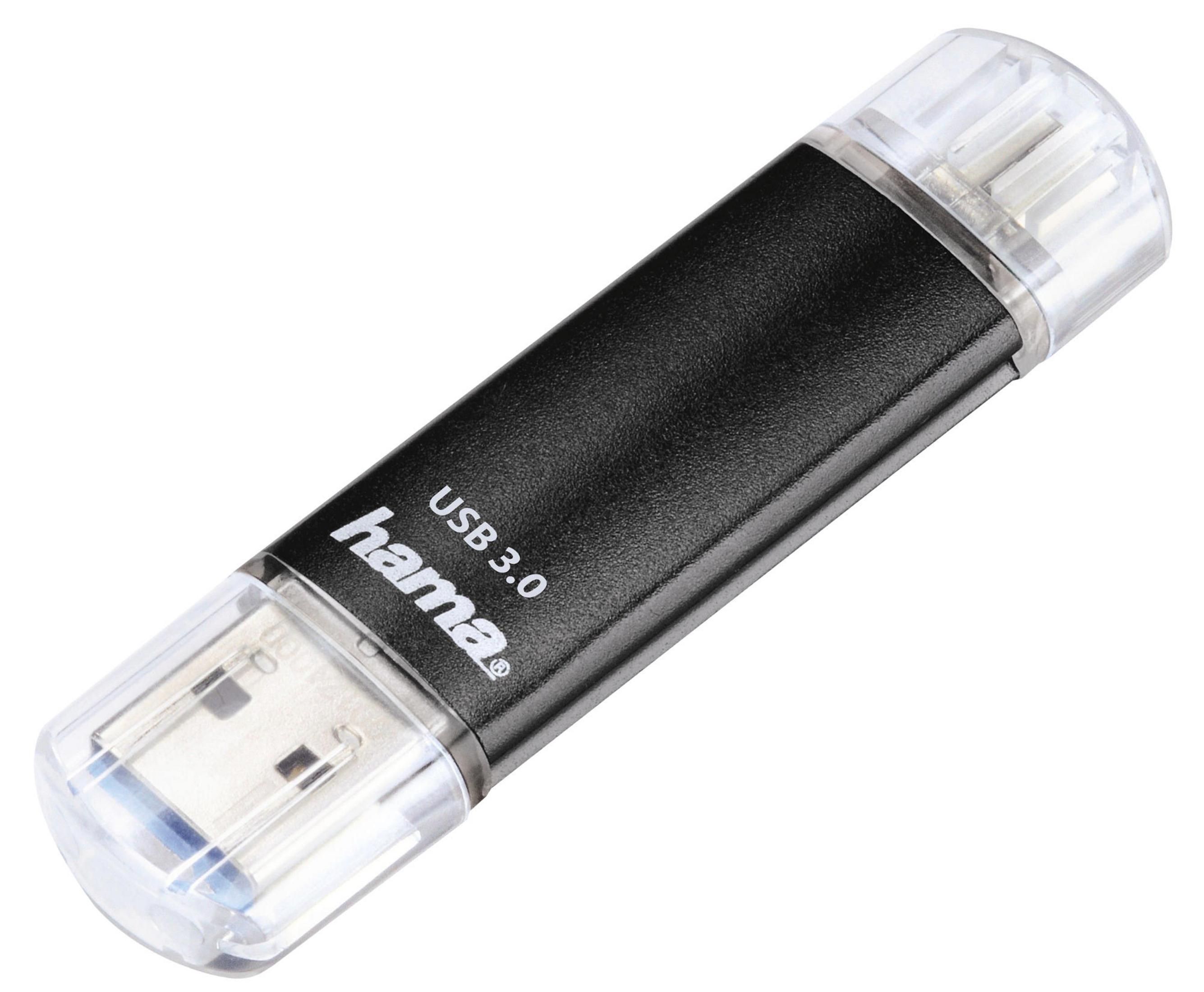 HAMA 124000 LAETA TWIN 64GB USB3 BLACK USB-Stick (Schwarz, 64 GB ...