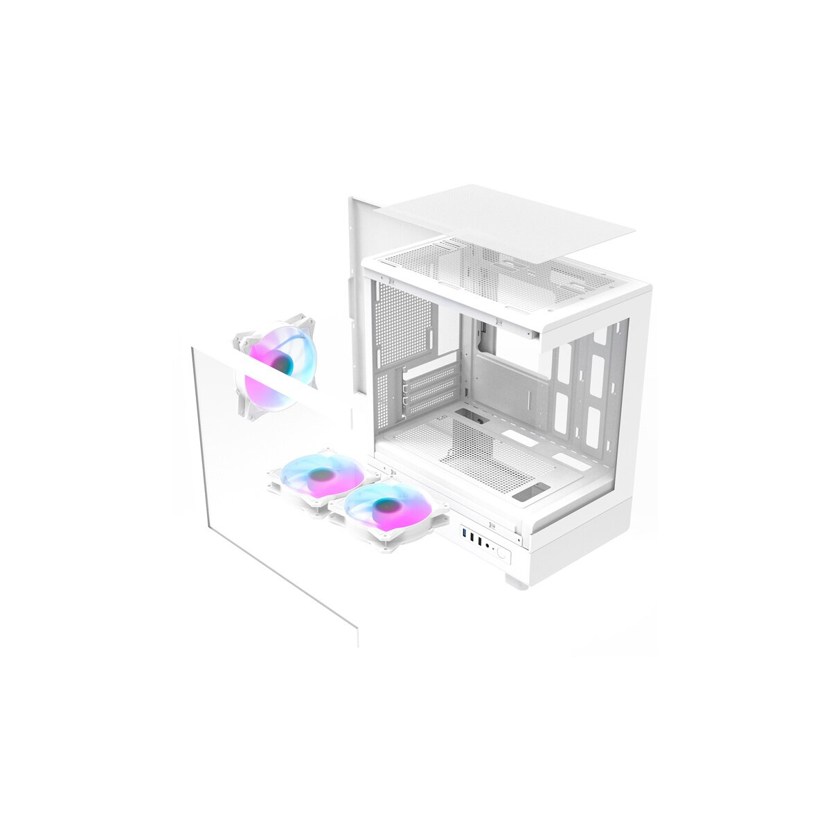 DARKFLASH TECH DB330M Micro ATX mit 3 Lüftern Weiß, Computer-Gehäuse ...
