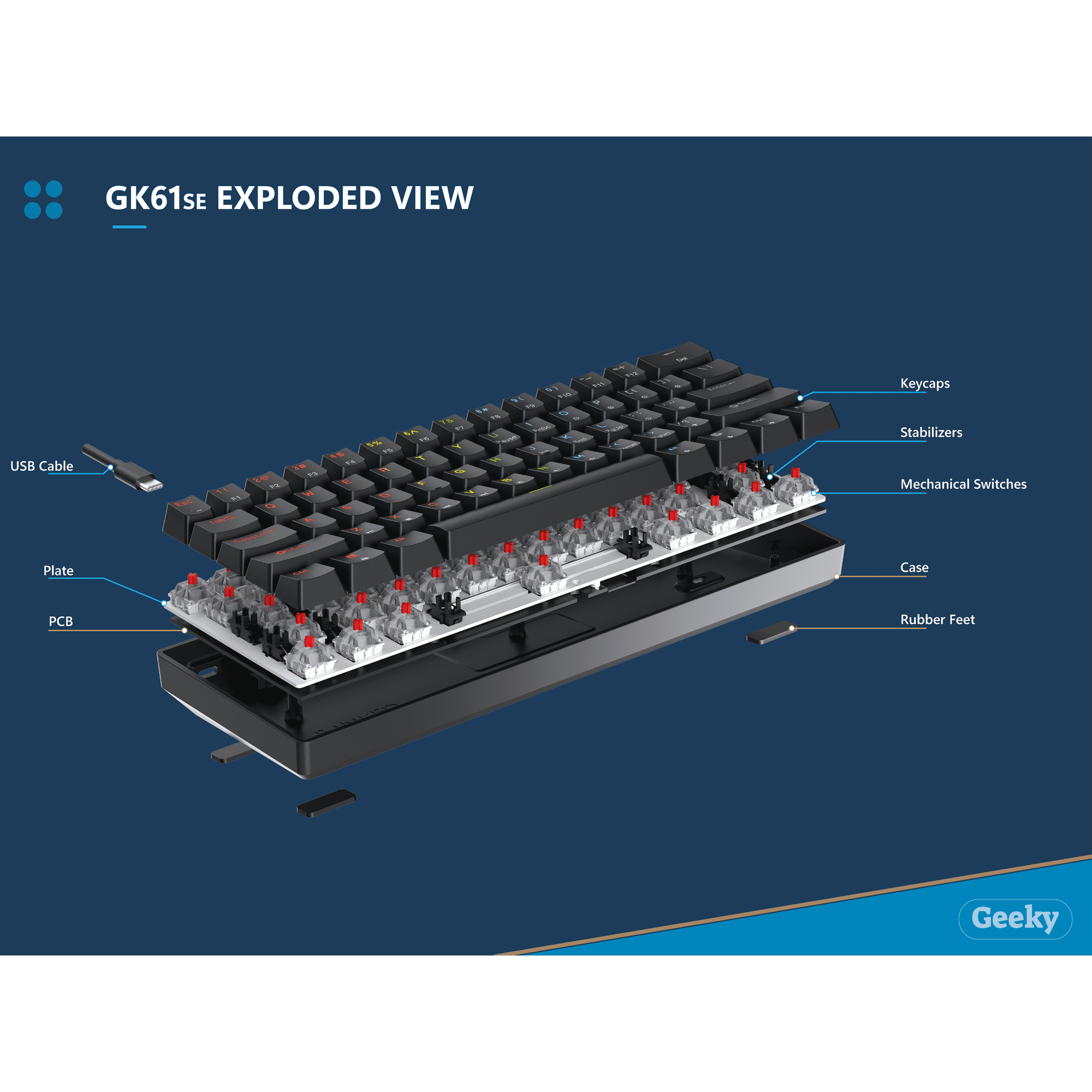 CRRYNUO Mechanischer blauer Schalter RGB-Beleuchtung Tastatur Weiß | SATURN