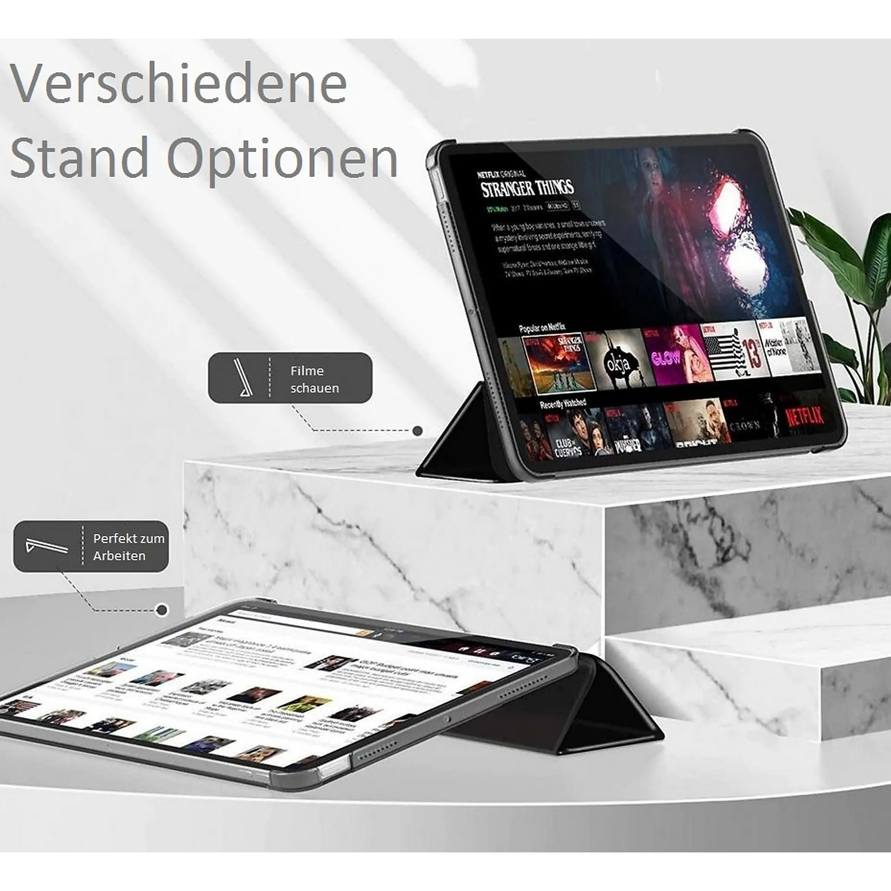 CRRYNUO Ultradünn, fingerabdruckresistent Tablethülle Bookcover für ...