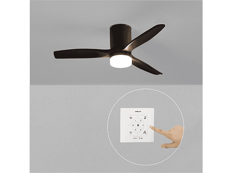 Ventilador de techo | CREATE WIND CALM, 40 W, 6 velocidades, Negro ...