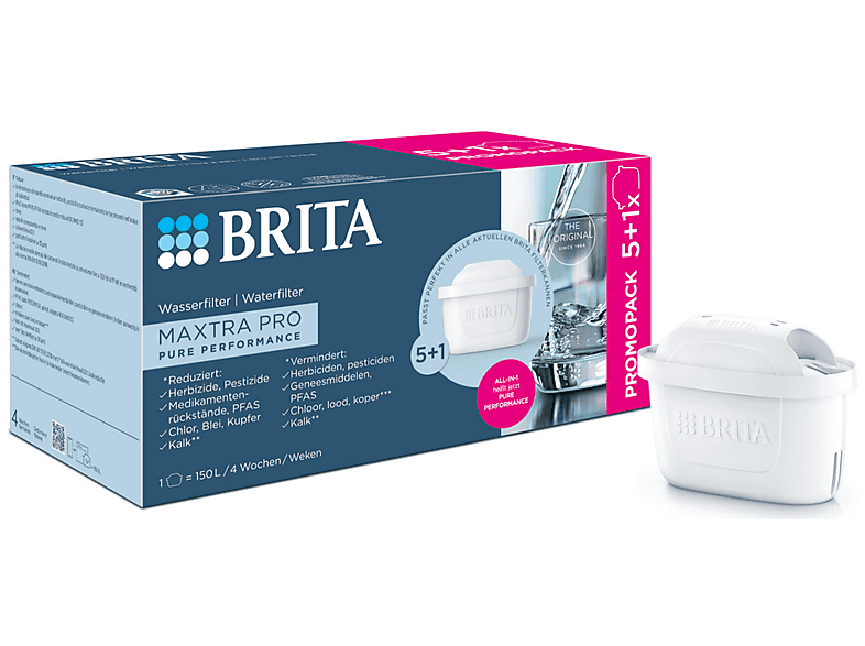 BRITA 120559 MAXTRA PRO PURE PERFORMANCE 5+1 Filterkartuschen, Weiß ...