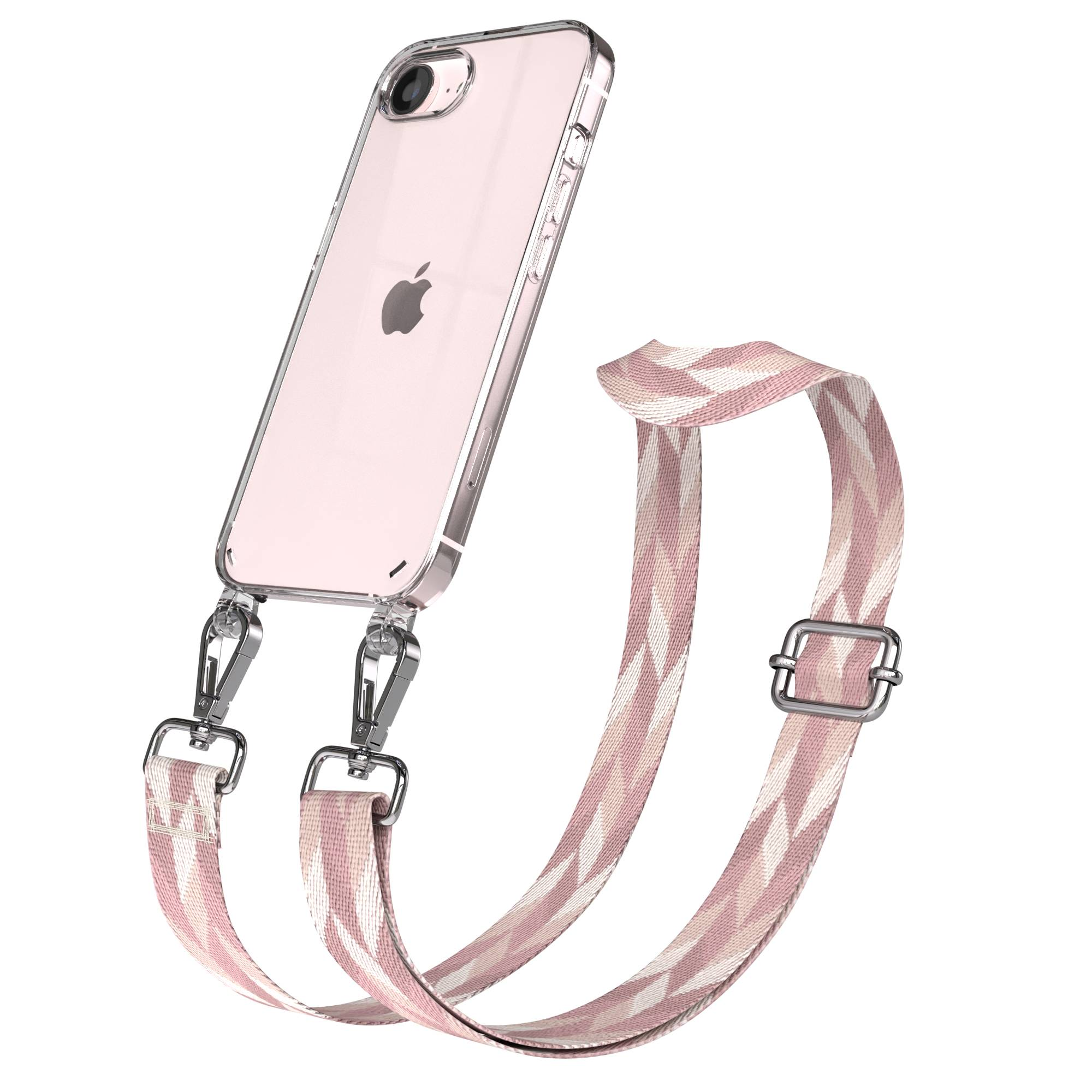 EAZY CASE Clear Case mit Band, Umhängetasche, Apple, iPhone 17e, Rosa ...