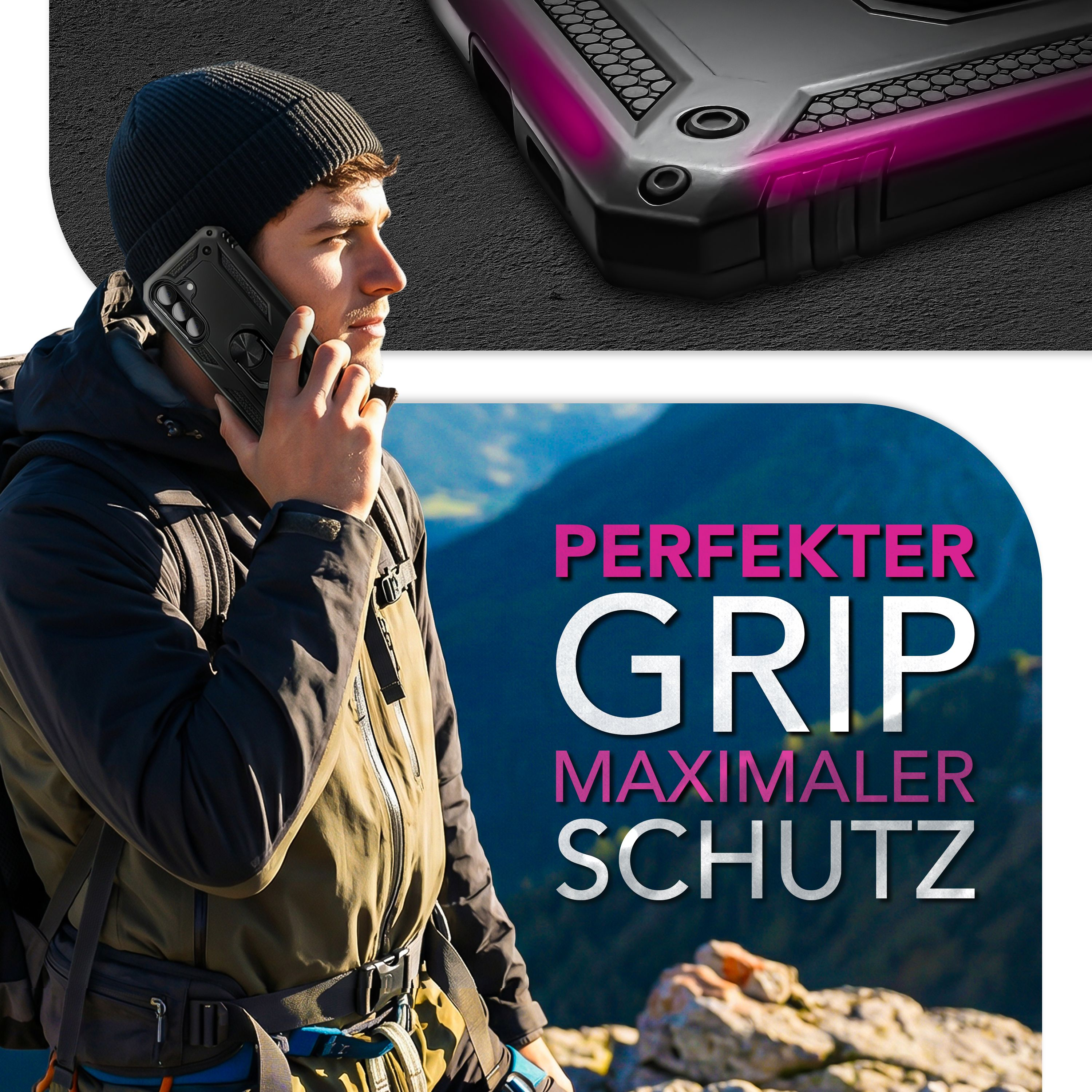NALIA Military Case mit Ring, Stoßfeste Outdoor Hülle, Backcover ...
