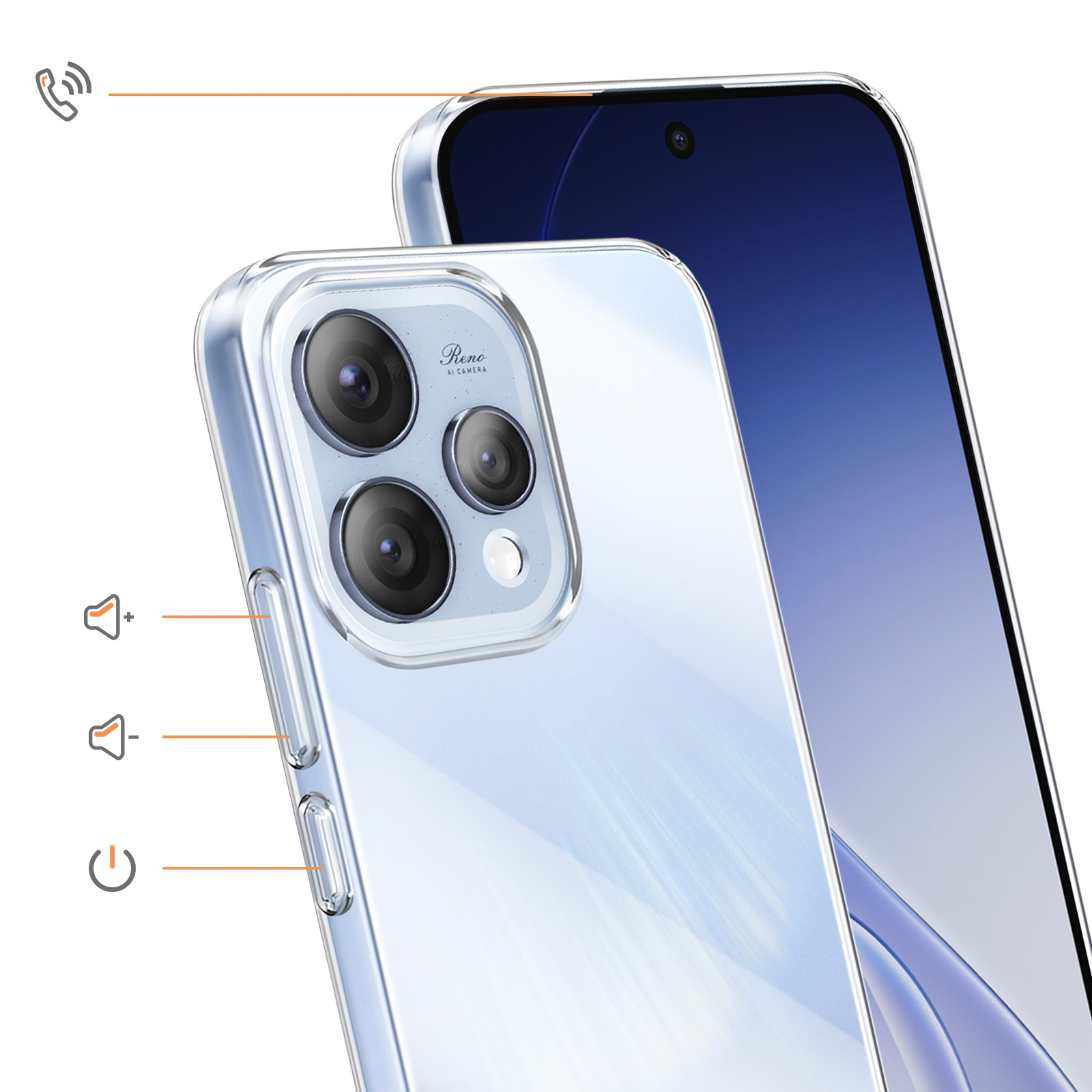 Carcasa para móvil | AVIZAR ClearSafe, Compatible con Oppo Reno 15 ...