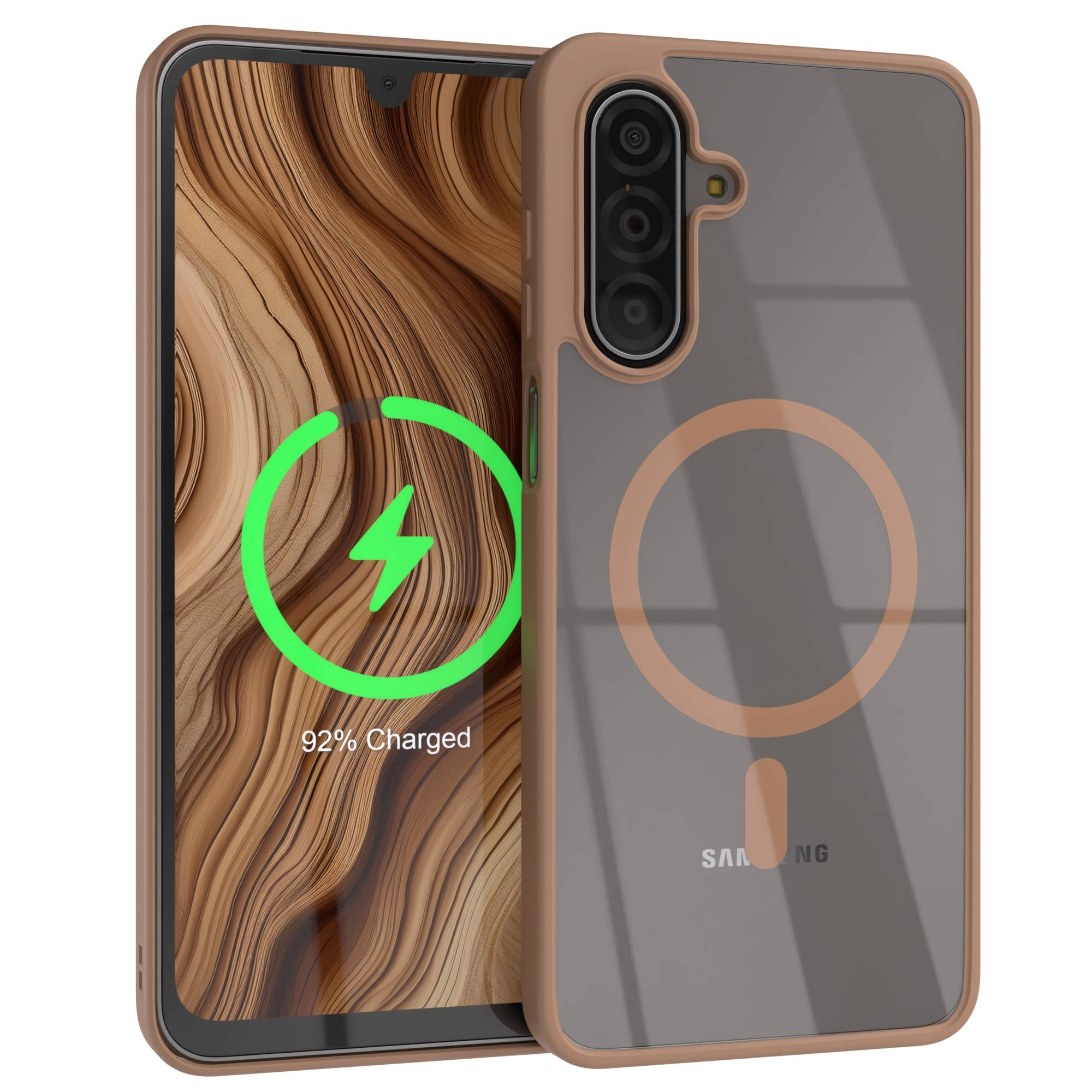EAZY CASE Clear Cover mit MagSafe, Bumper, Samsung, Galaxy A17, Braun ...