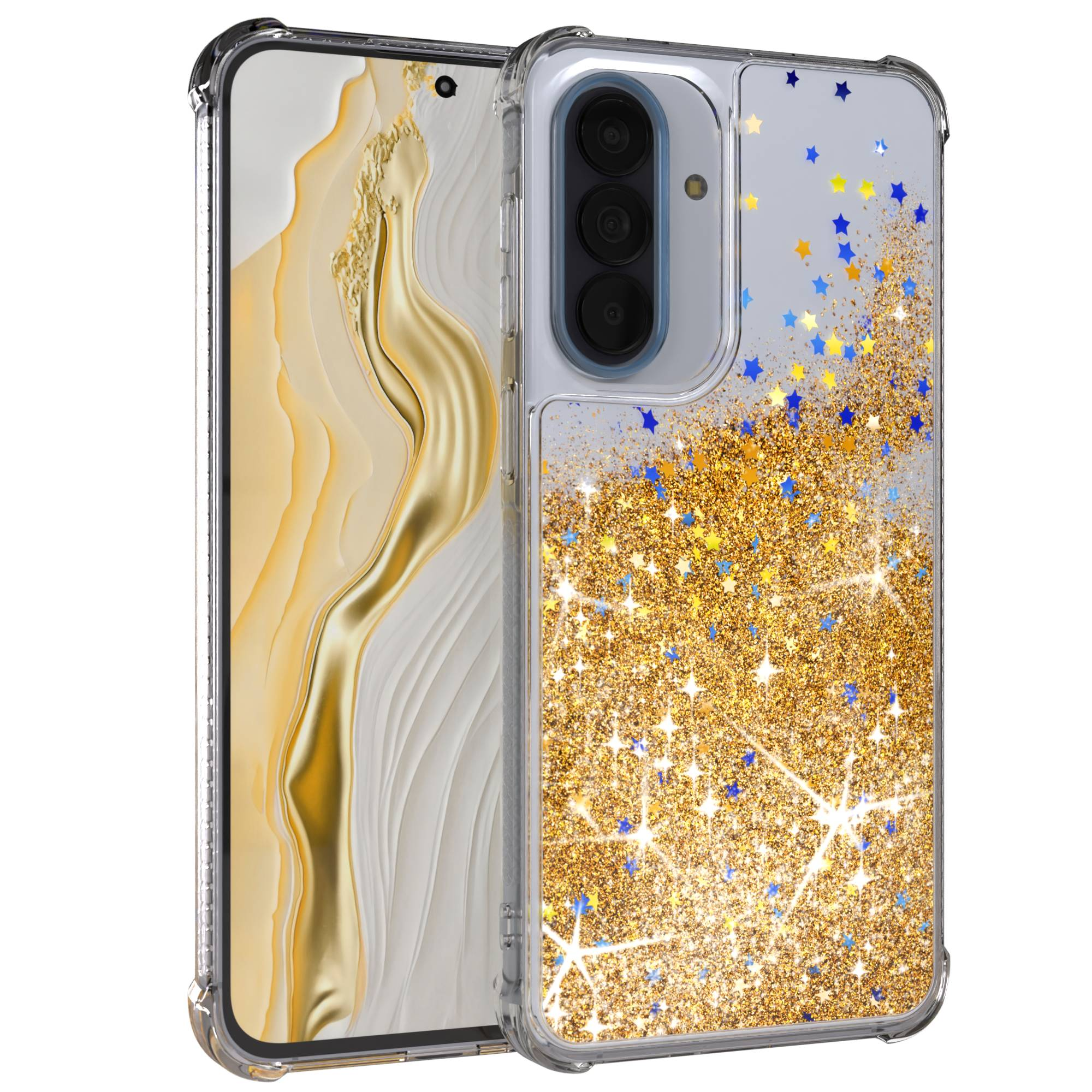 EAZY CASE Liquid Glittery Case, Backcover, Samsung, Galaxy A57, Gold ...