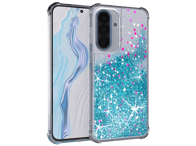 EAZY CASE Liquid Glittery Case, Backcover, Samsung, Galaxy A57, Blau ...