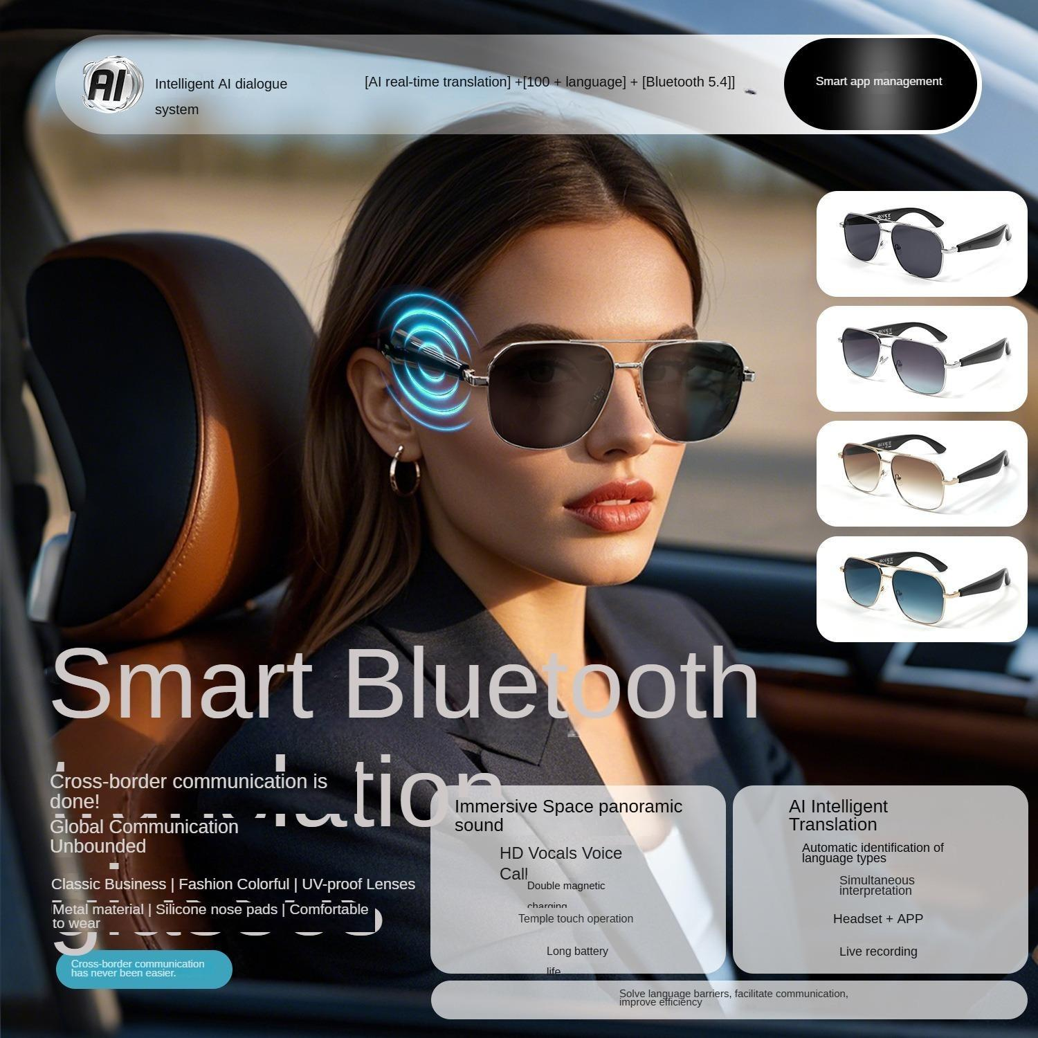 DARMLINK Bluetooth, 100+ Sprachen, Echtzeitübersetzung KI-Brille ...