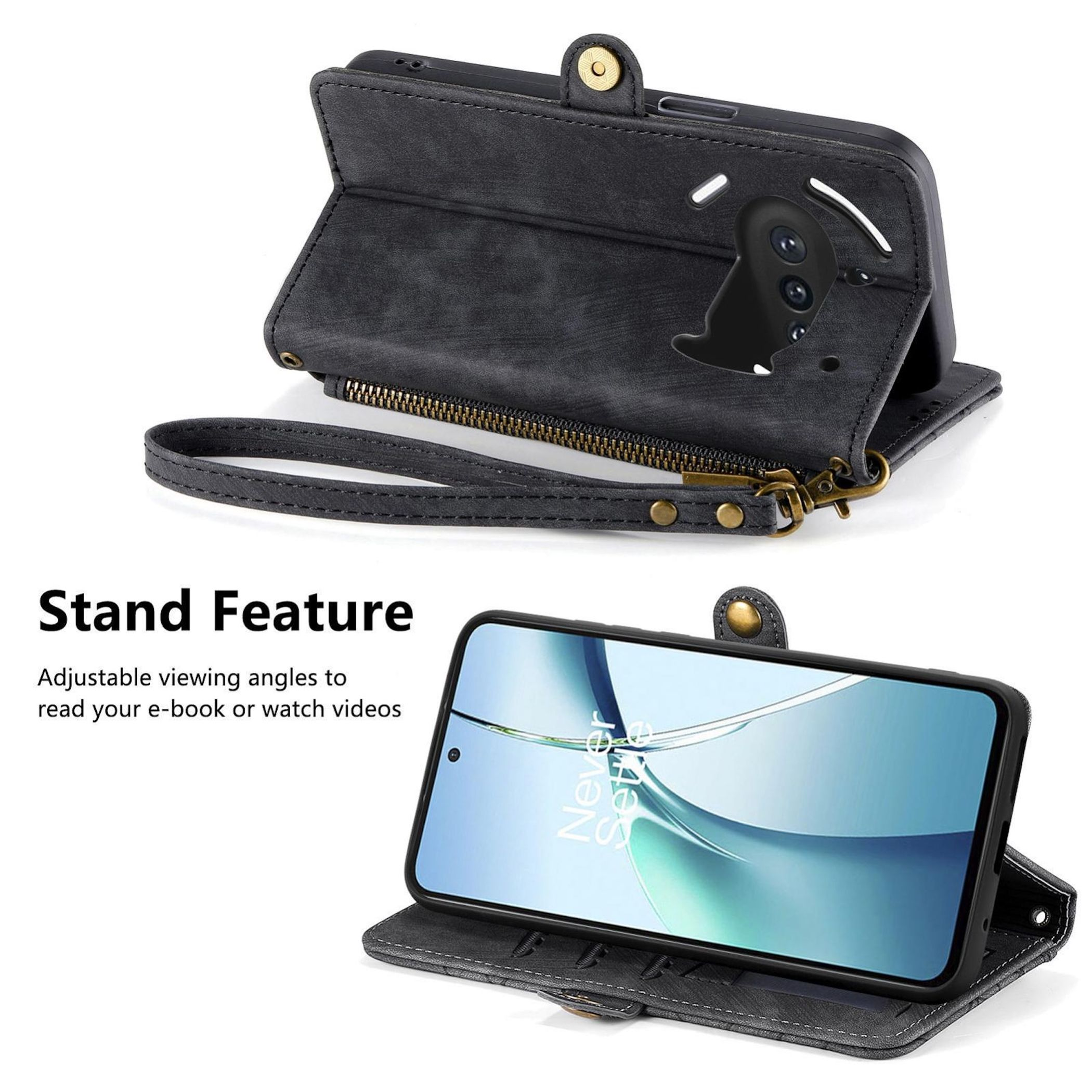 WIGENTO Wallet Zipper Tasche & Kreditkarten / Geld Fach, Bookcover ...