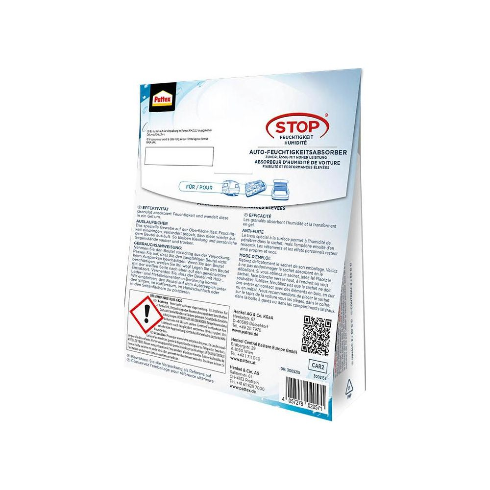 PATTEX AERO 360 Auto Sachet Auto-Feuchtigkeitsabsorber Luftentfeuchter ...