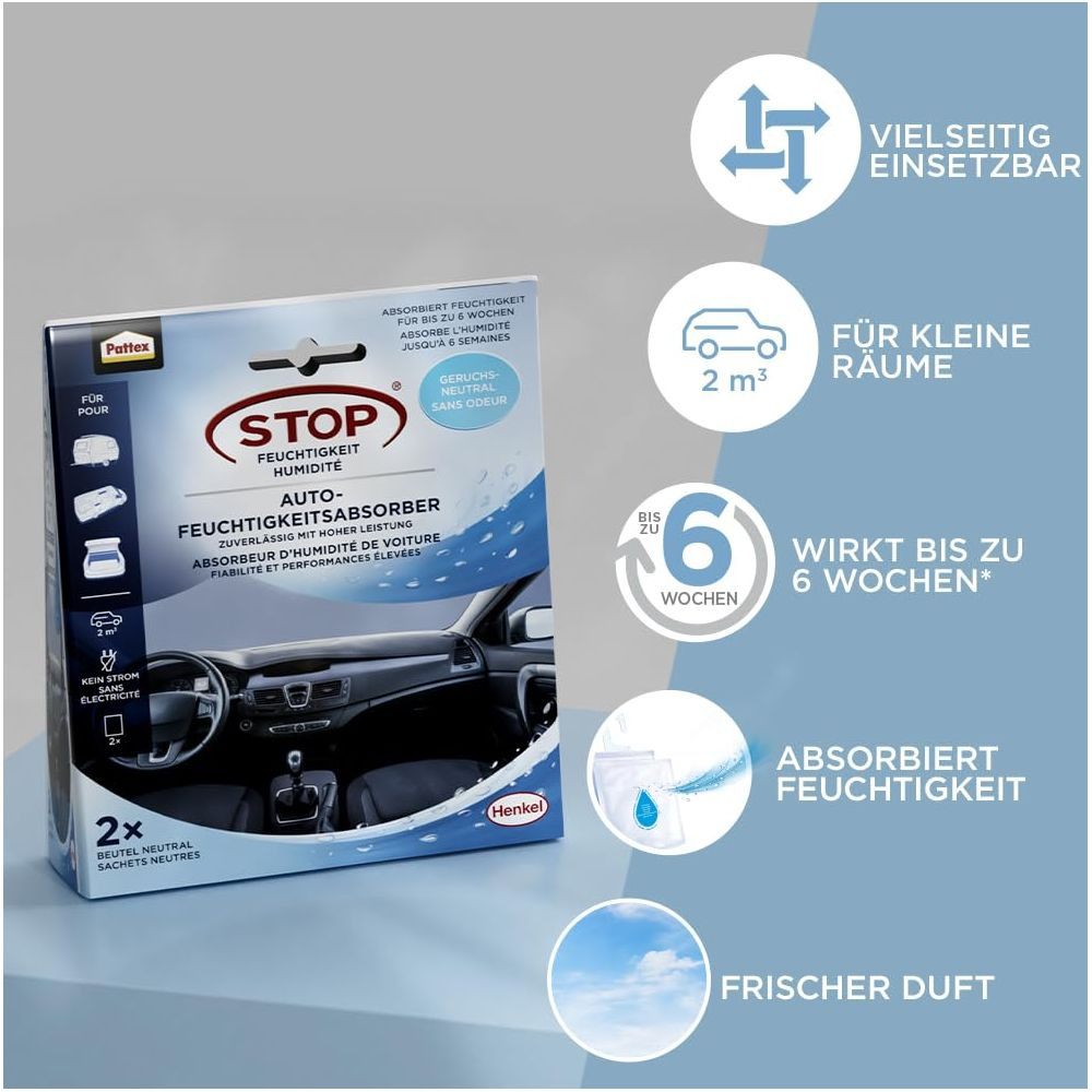 PATTEX AERO 360 Auto Sachet Auto-Feuchtigkeitsabsorber Luftentfeuchter ...