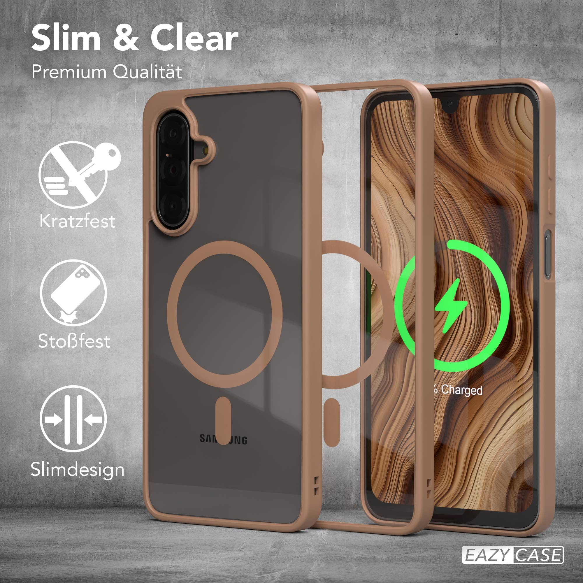 EAZY CASE Clear Cover mit MagSafe, Bumper, Samsung, Galaxy A17, Braun ...