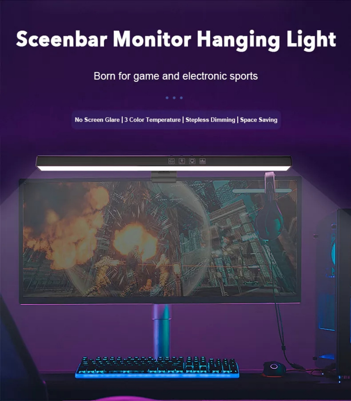 CRRYNUO RGB-Lichtleiste LED Monitor-Lampe | SATURN
