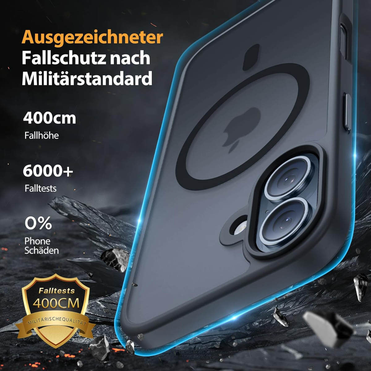 MANIKE Phone-Hülle, Backcover, Apple, iPhone 16, Schwarz | SATURN