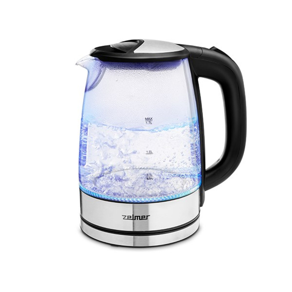 ZELMER Electric Kettle ZCK8024 Wasserkocher, Schwarz, Transparent ...