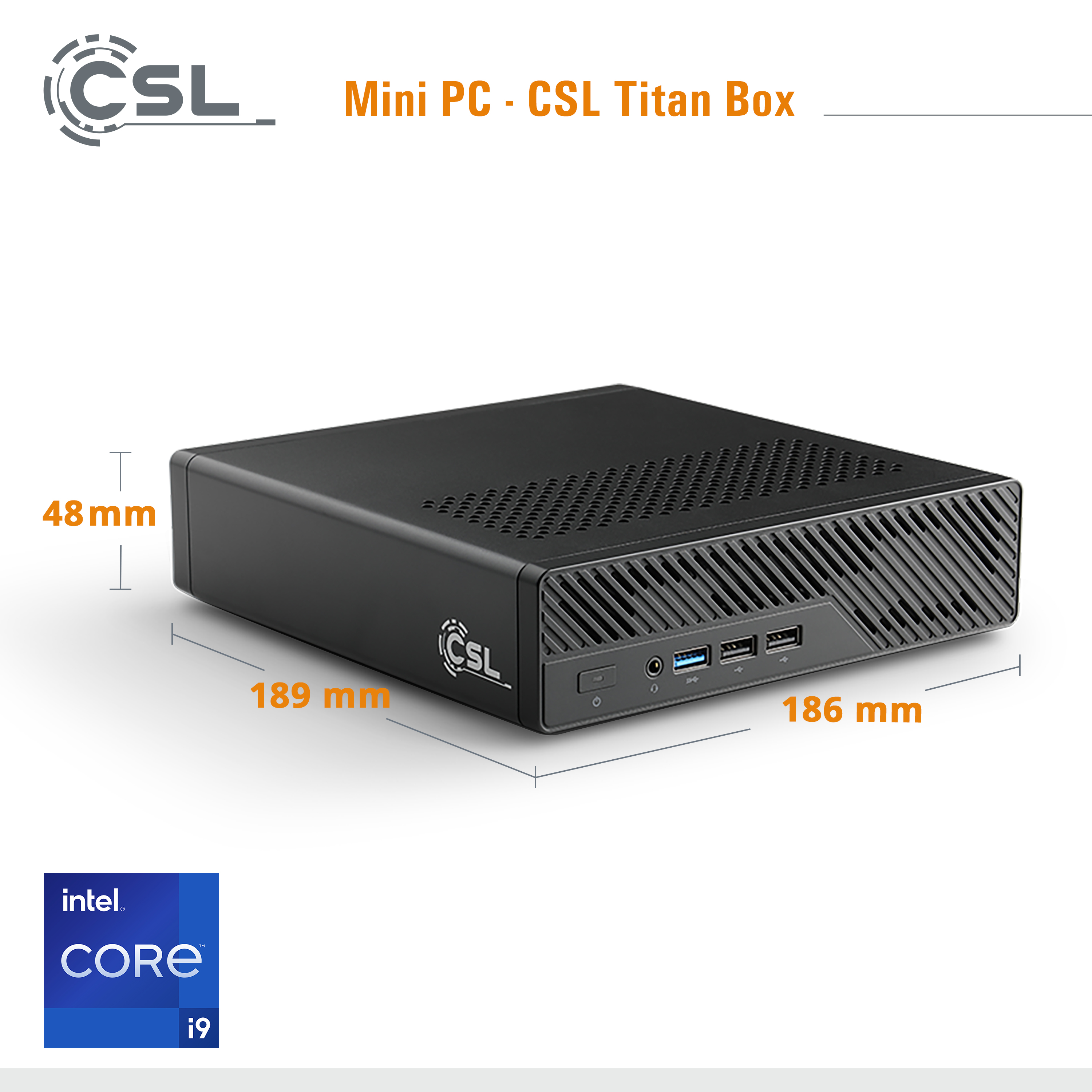 CSL TitanBox, Mini-PCs mit Intel® Core™ i9 12900H Prozessor, 64 GB RAM ...